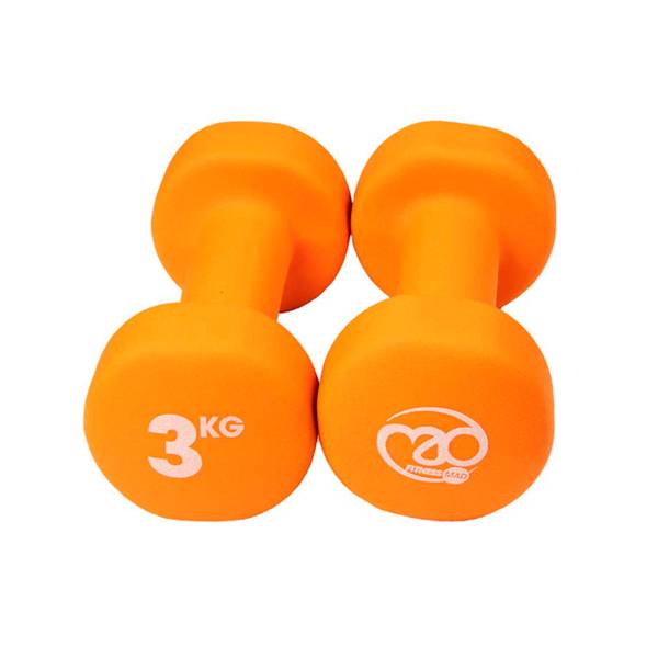 Orange Neoprene Hand Weight Dumbbells | 3kg | One Pair - Steroplast