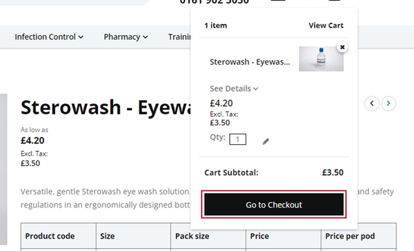 Checkout options: 'Add to cart' or 'Add to quote'